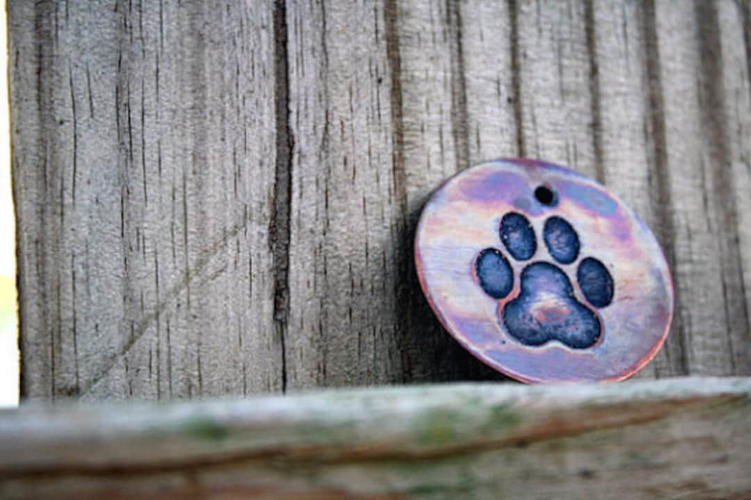 Paw Print Pet Tags Pet ID Tag Dog Tag Dog ID Tag - Etsy