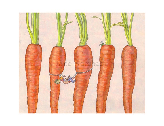 Carrot Fairy Vegetable Spirit Series Illustration | Etsy