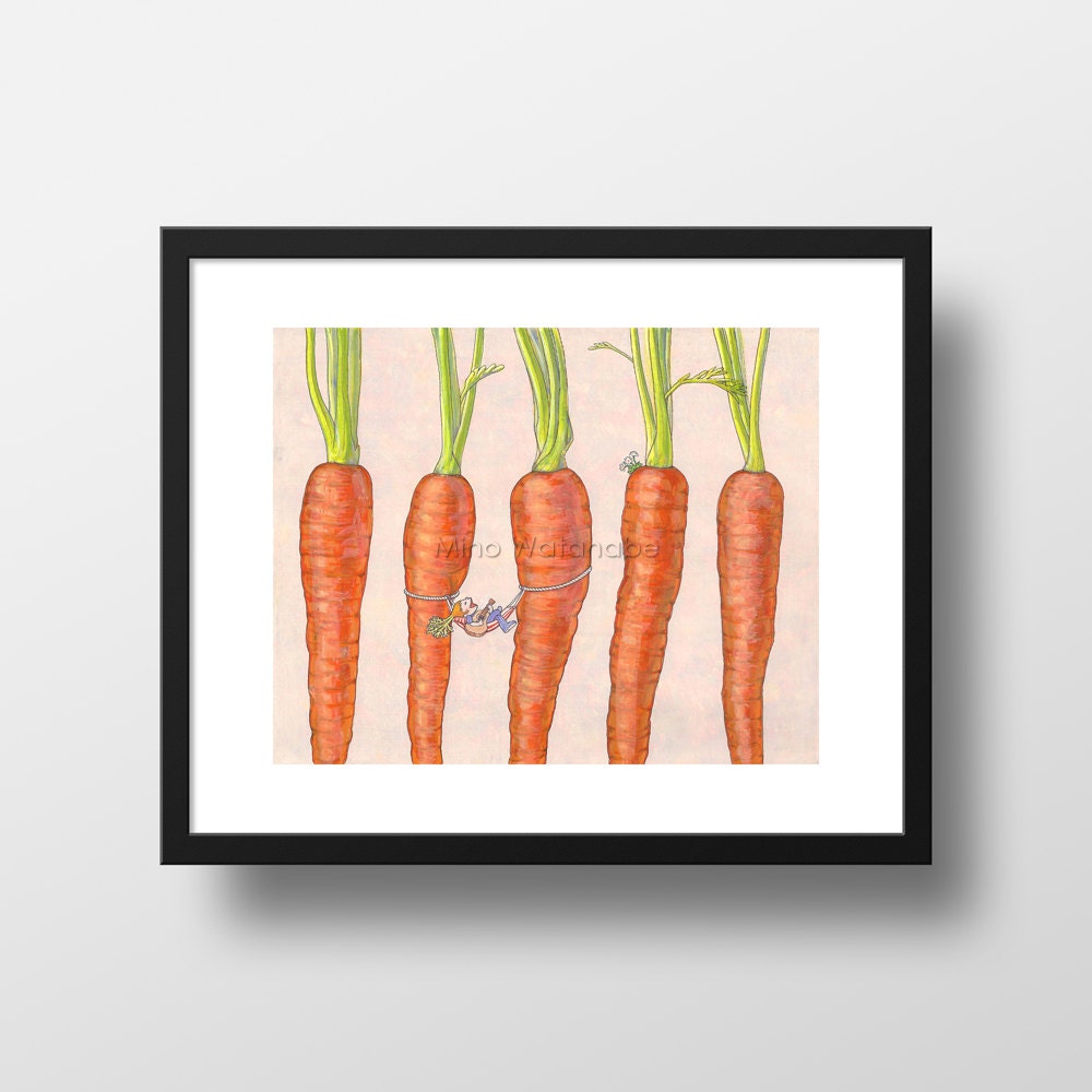 Carrot Fairy - Vegetable Spirit Series Illustration - Vegetable Art ...