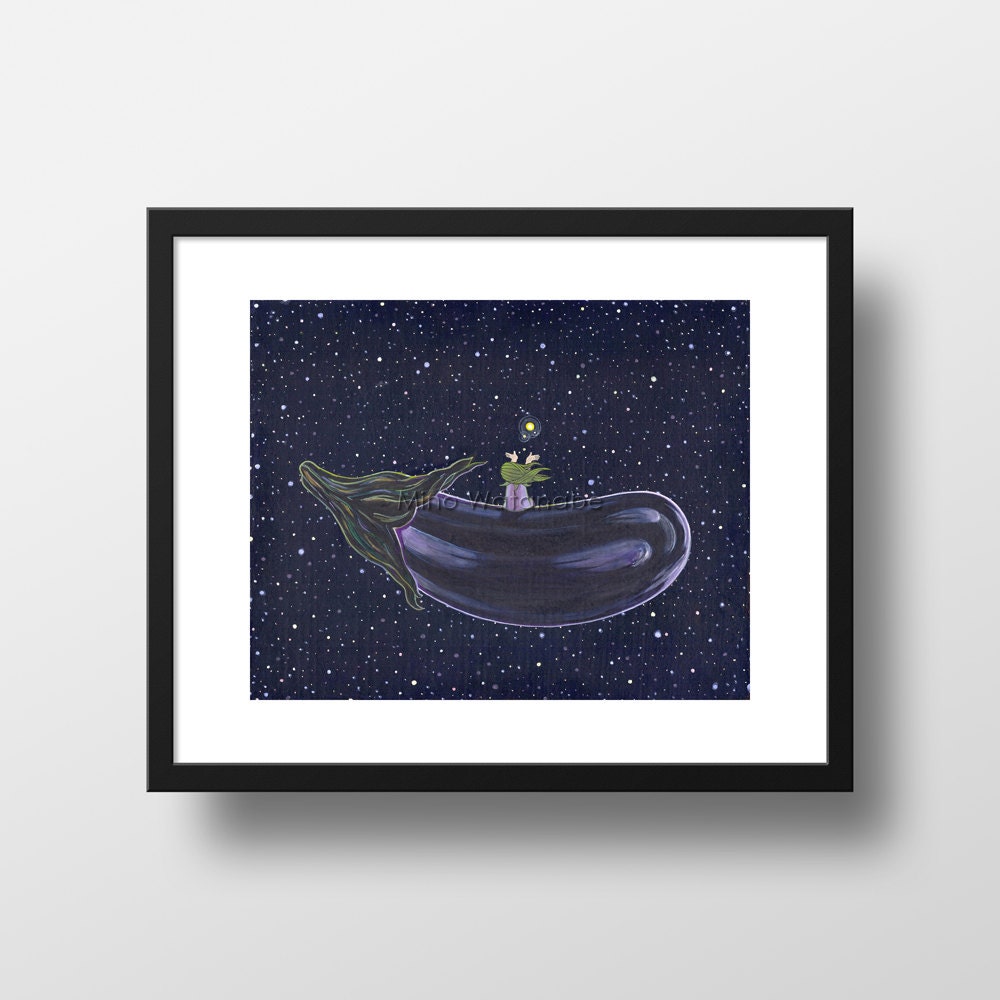 Eggplant Fairy Vegetable Spirit Series Illustration Vegetable Art Vegan ...