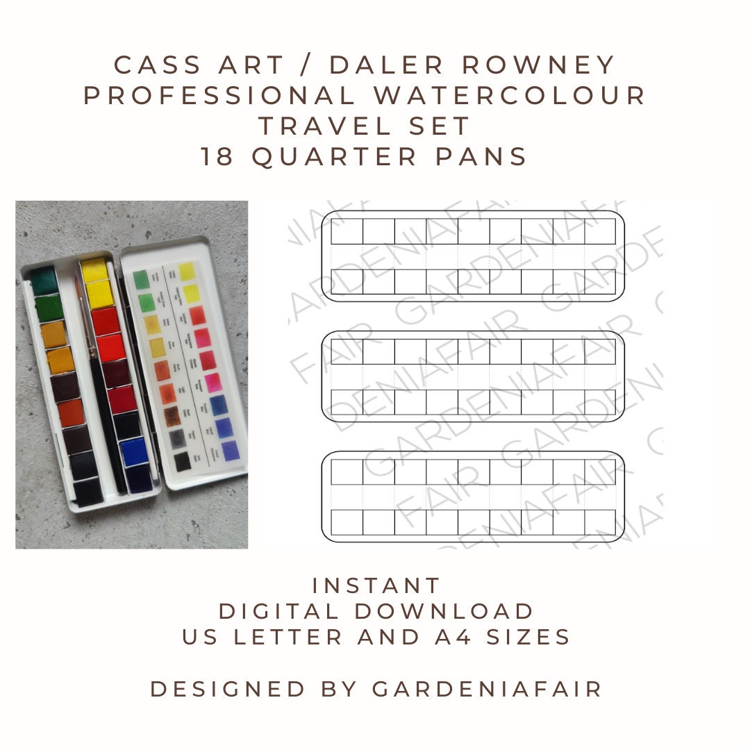 Swatch Card Template for Cass Art Daler Rowney Professional Travel Set ...