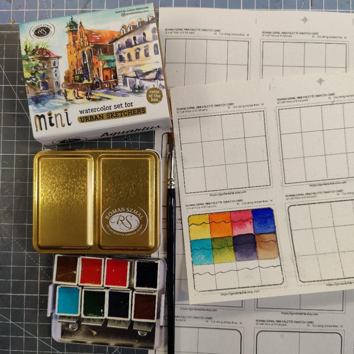 Digital Template Swatch Card for Roman Szmal Mini Urban Sketching ...