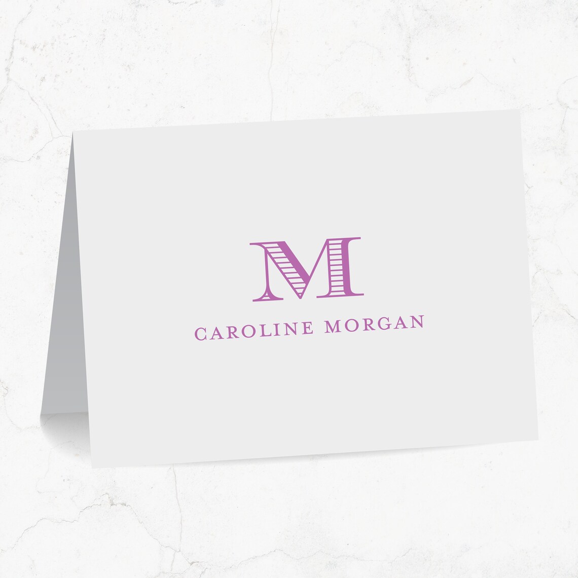 Folded Note Cards With Monogram and Name Personalized Fold - Etsy