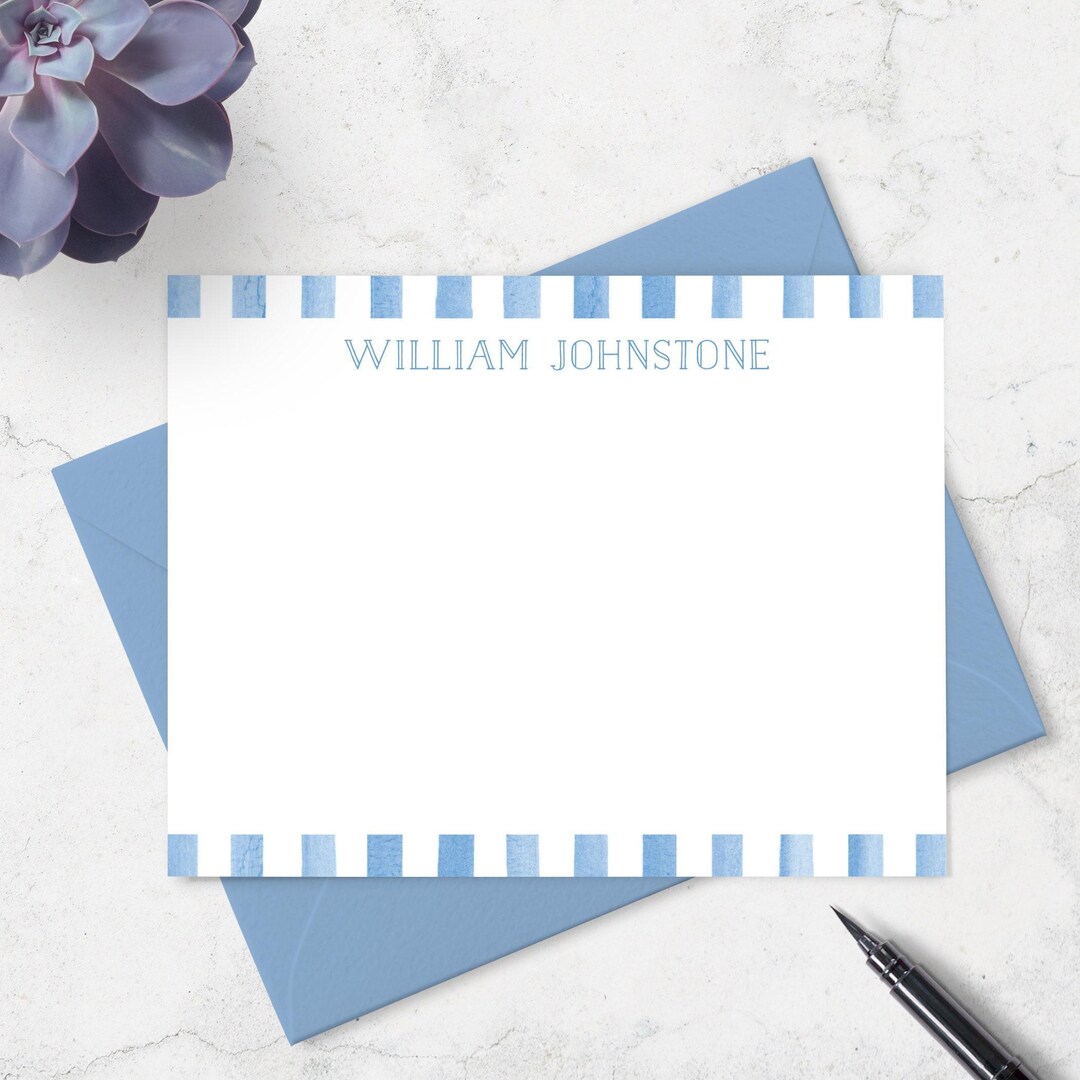Note Cards for Boys, Personalized Notecard Envelope Stationery Set With ...