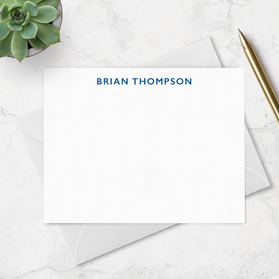 Custom Note Cards for Men, Personalized Men's Stationery Cards and ...