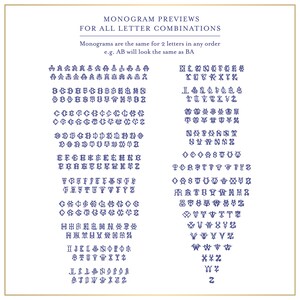 Chic Interlocking 2 Letter Monogram Note Cards With Border, Classic ...