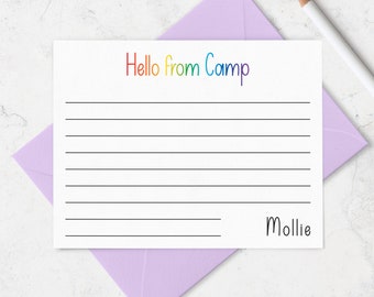 Summer Camp Note Card Set Personalized Kids Stationery - Etsy