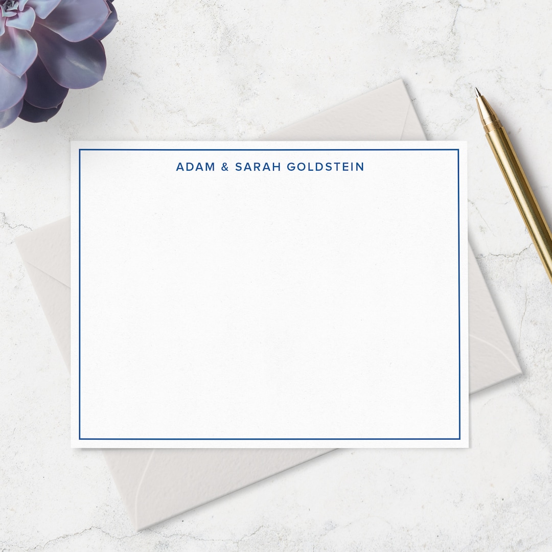 Border Note Cards Personalized With Name, Modern Simple Professional ...