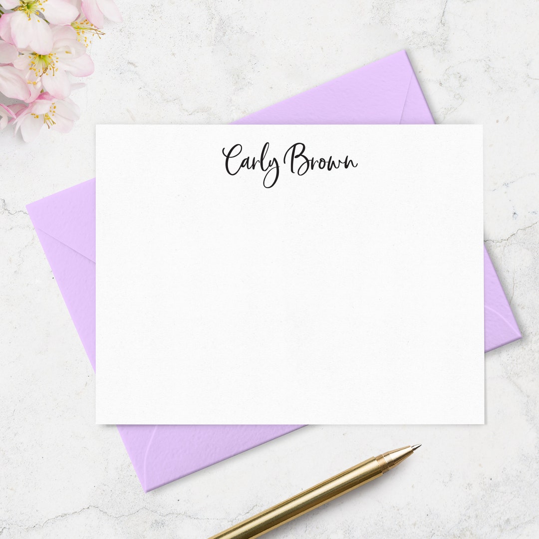 Personalized Note Cards & Envelopes Set, Stationery Set of 10 Custom ...