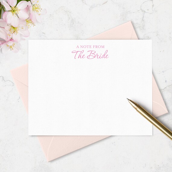 Note Cards for Bride Bridal Note Card Stationery Set Bridal | Etsy