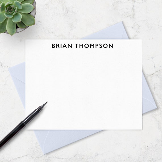 Custom Note Cards for Men Personalized Men's Stationery | Etsy