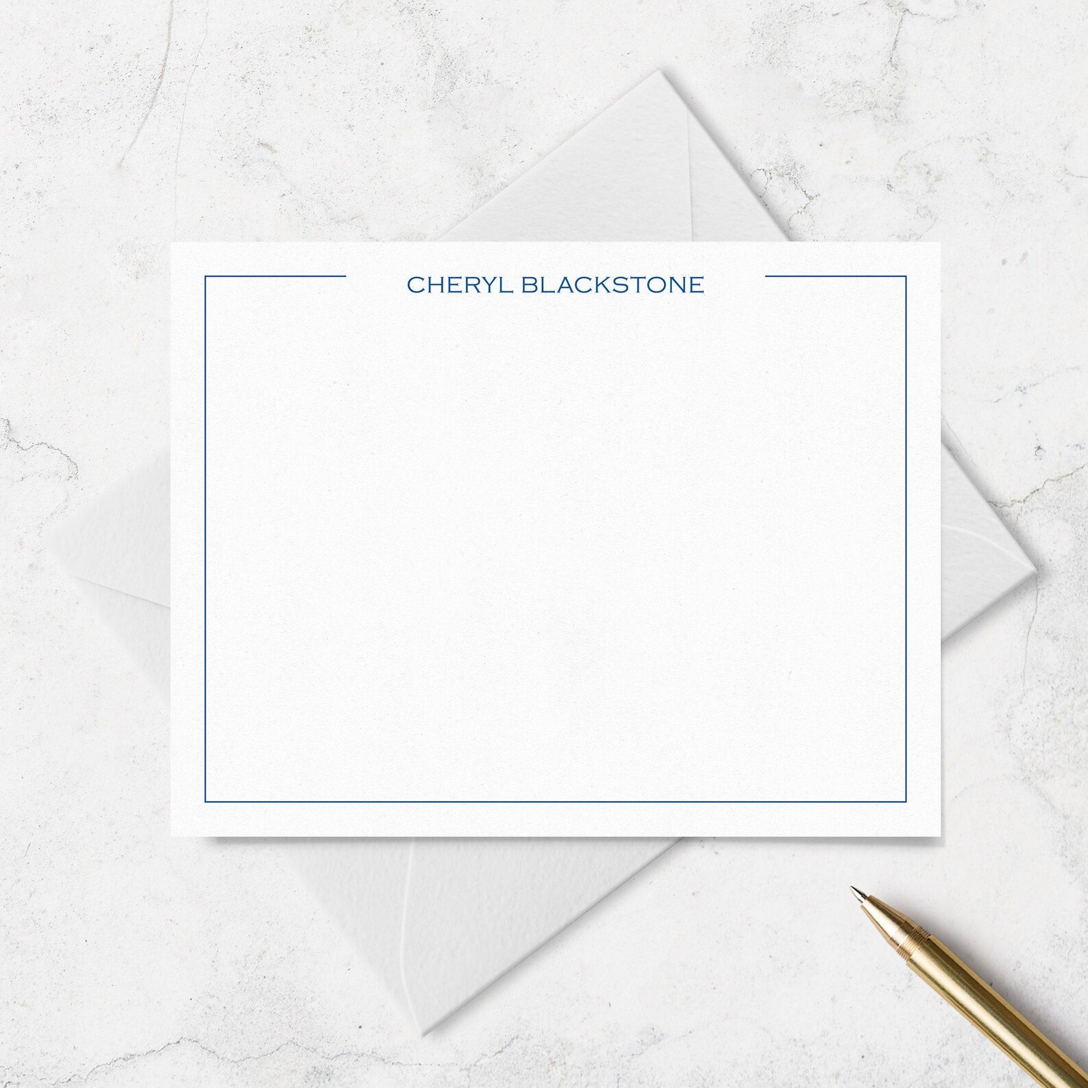 Border Note Cards Personalized With Name, Modern Simple Professional ...