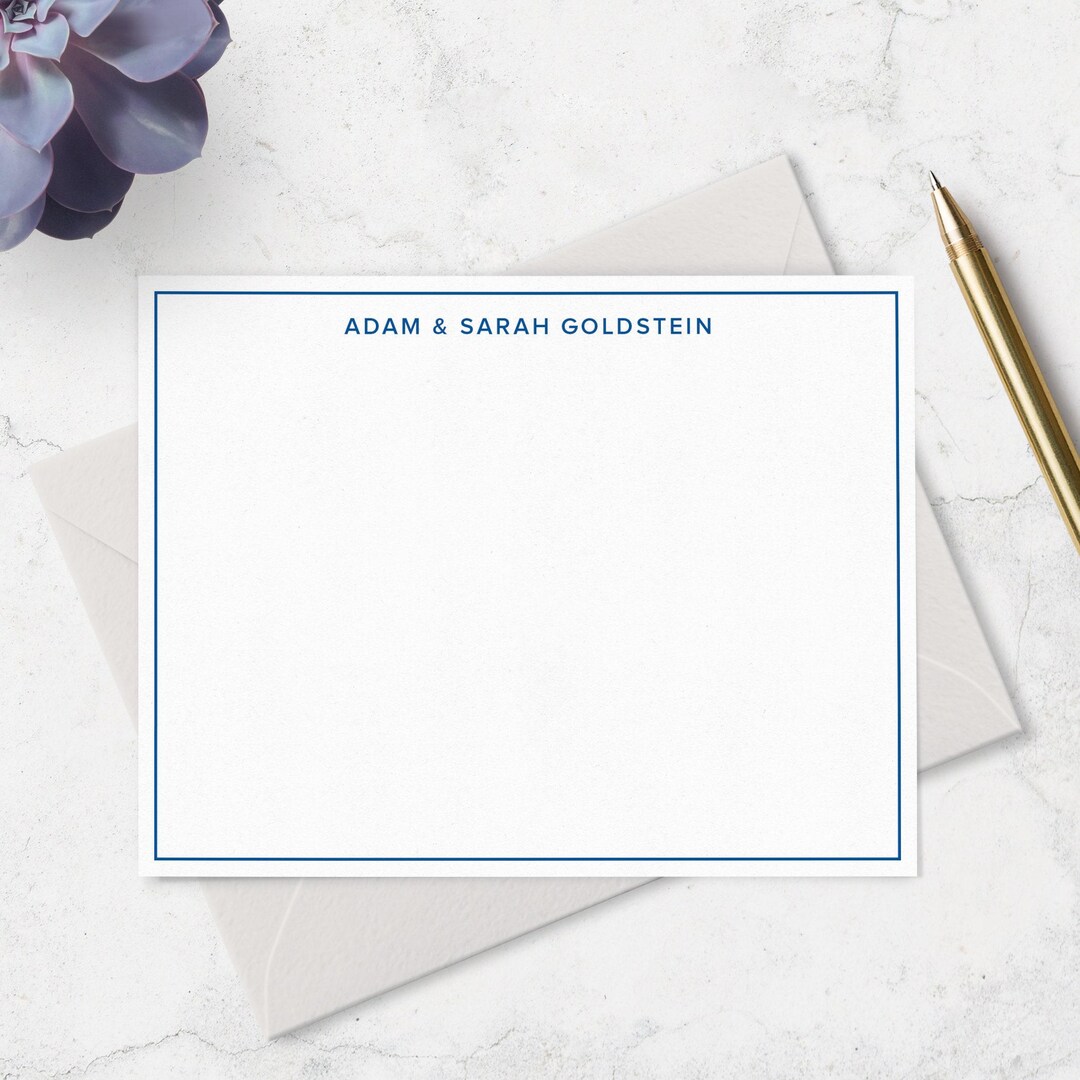 Border Note Cards Personalized With Name, Modern Simple Professional ...