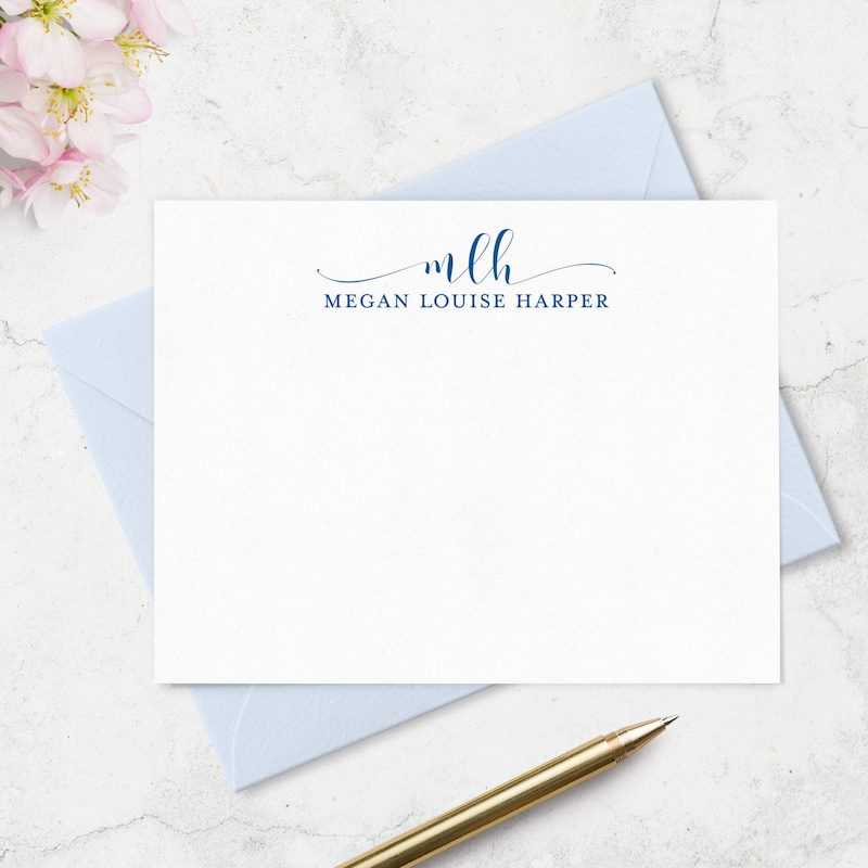 Monogrammed Note Cards - Etsy