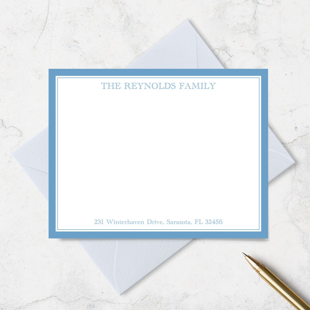 Family Note Card Stationery Set Personalized With Family Name and ...