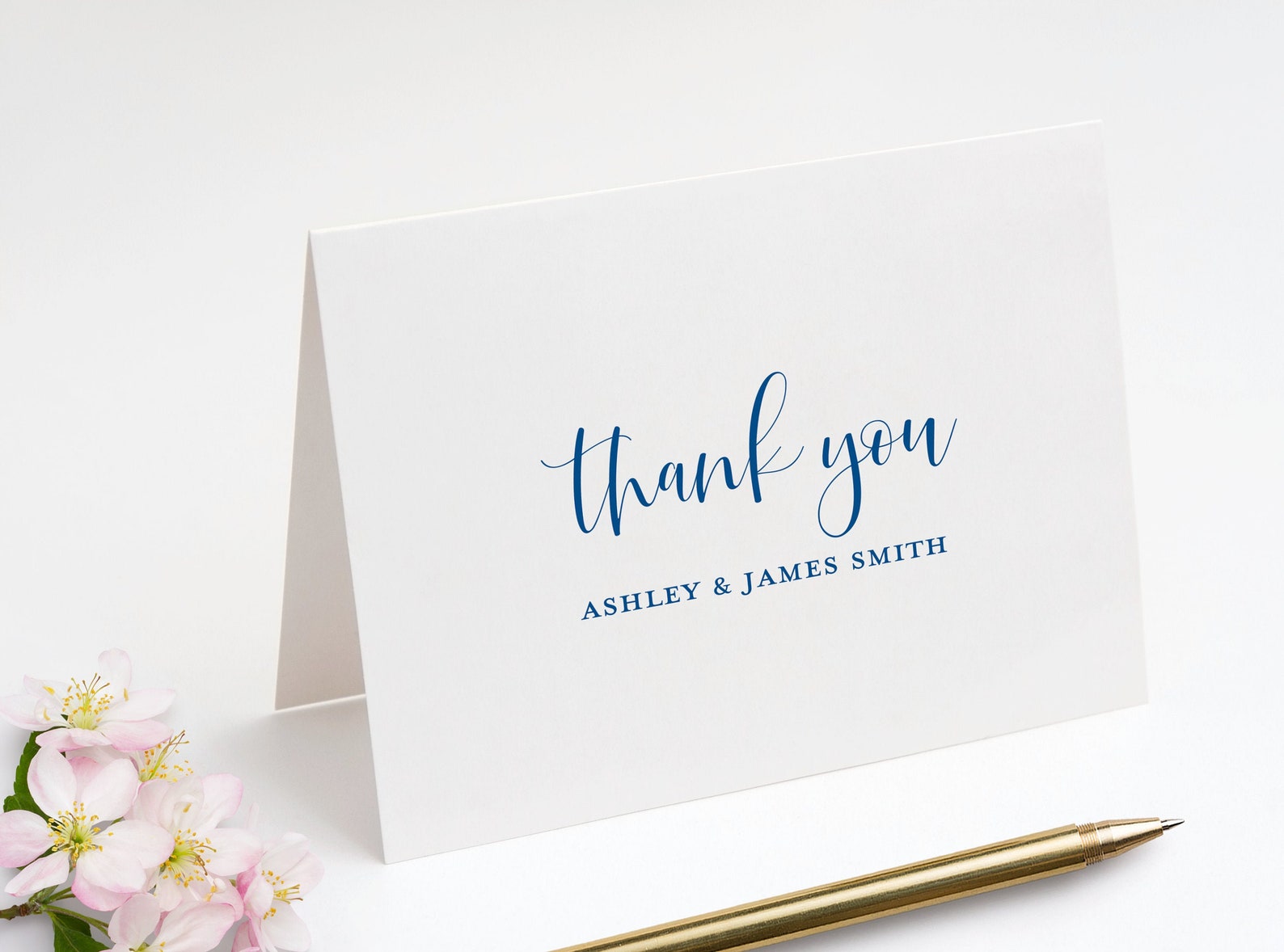 Thank You Note Cards Personalized With Names Folded A2 | Etsy