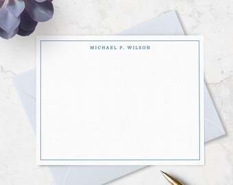 Personalized Note Cards for Men Flat Note Card Set - Etsy