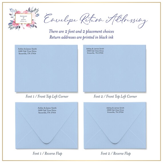 Envelope Return Addressing Add Your Return Address to Your | Etsy