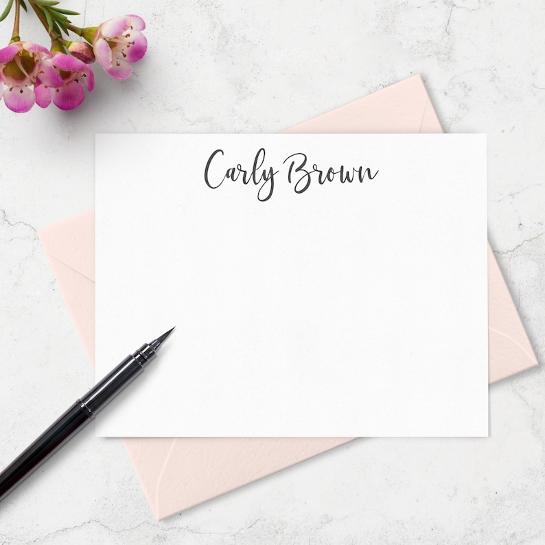 Personalized Note Cards & Envelopes Set Boxed Stationery Set | Etsy