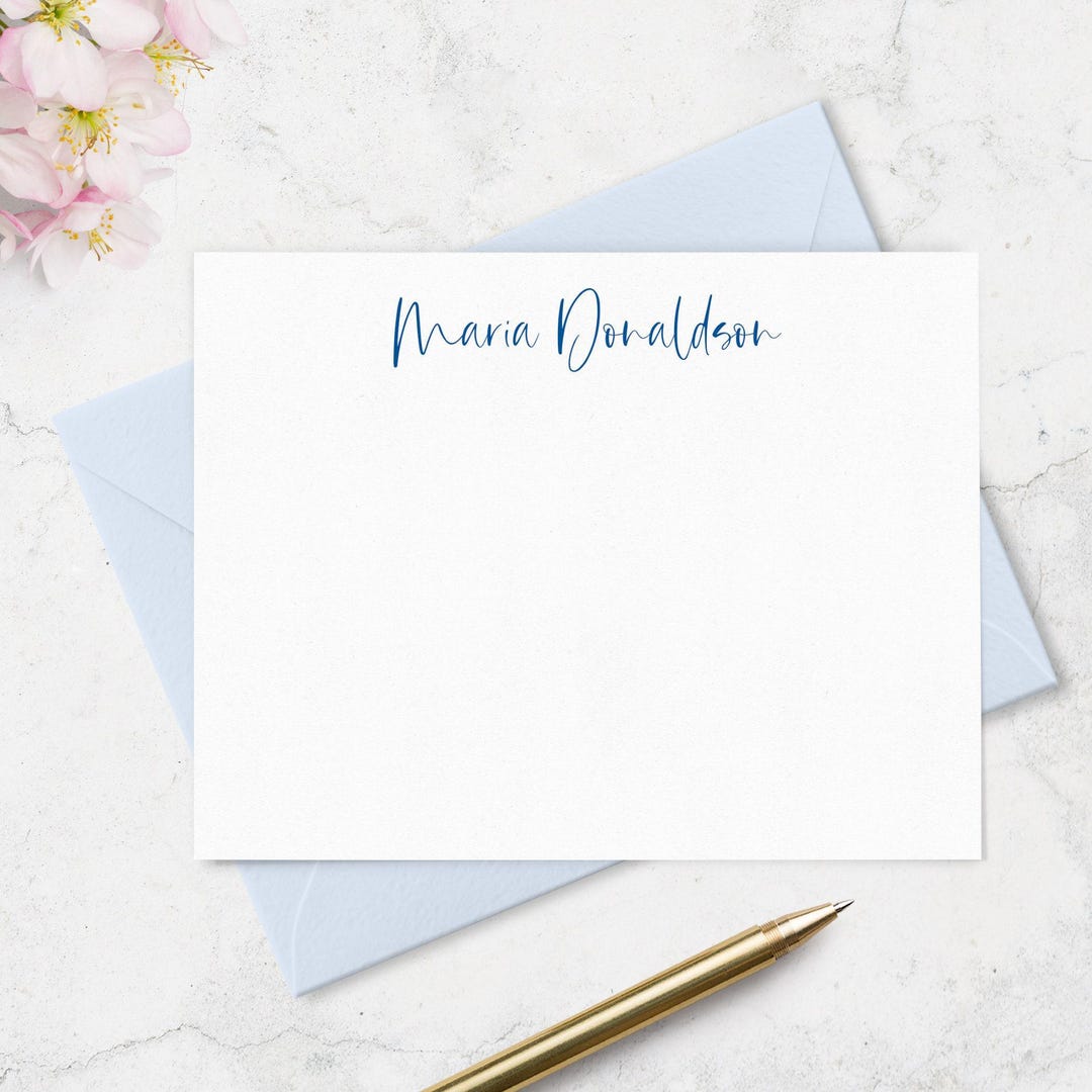 Personalized Stationary Note Cards & Envelope Set, Custom Stationary in ...