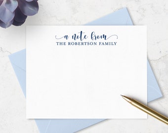Family Note Cards and Envelopes Stationery Set, Personalized With ...