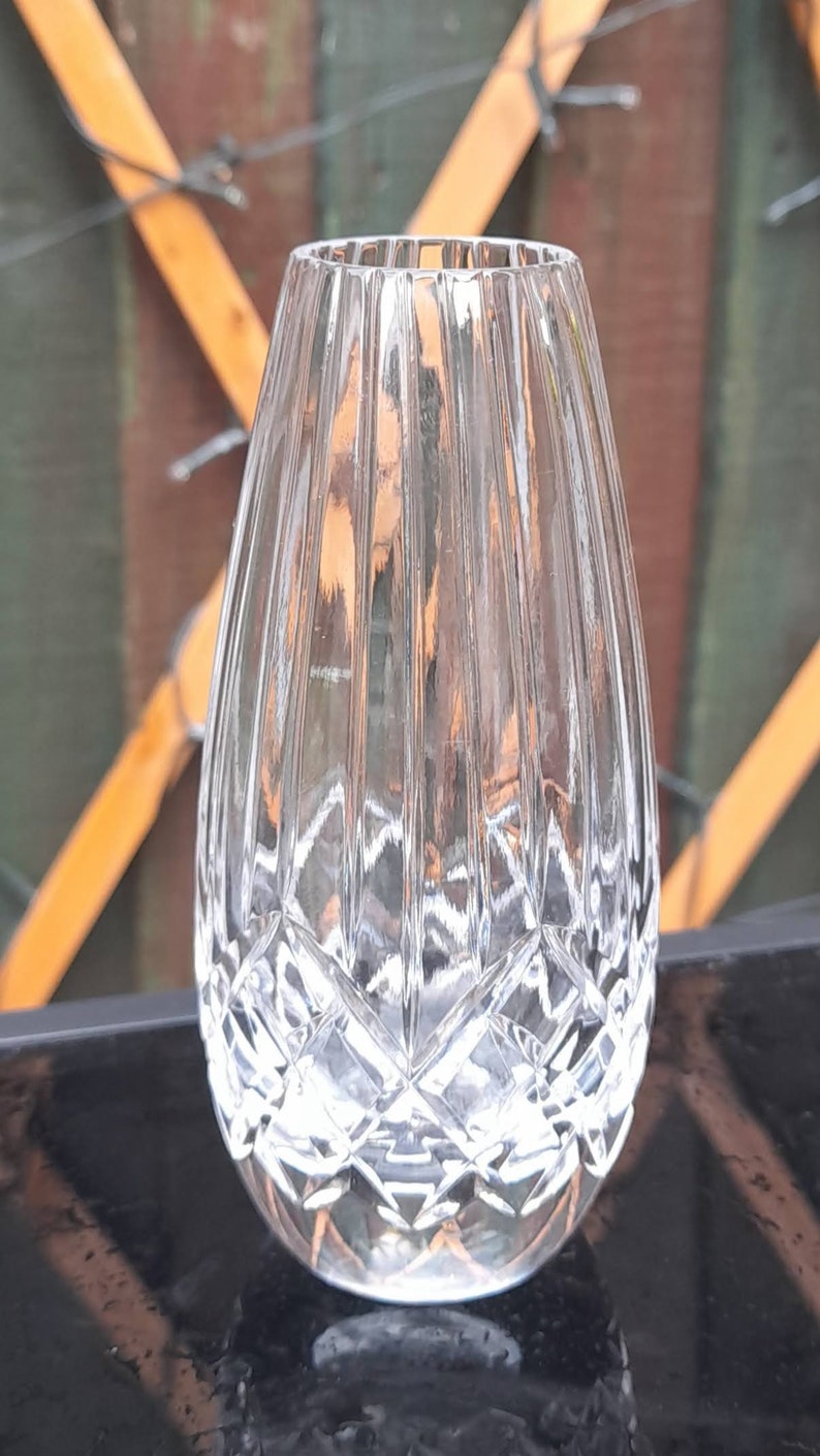 Vintage Webb Corbett ~ Slim Glass Vase ~ York Pattern ~ Crystal ...
