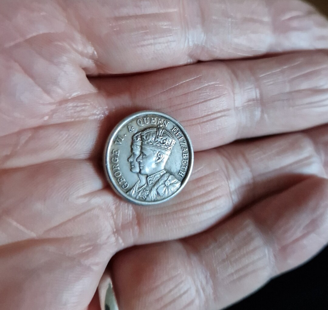 Vintage King George VI Queen Elizabeth Sterling Silver Coronation Coin ...