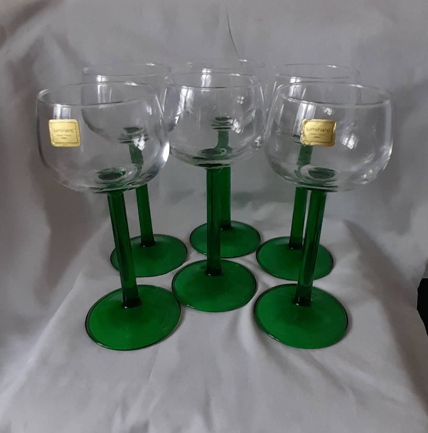 Art & Collectibles Collectibles Vintage set of 6 Luminarc ~ Green Tulip ...