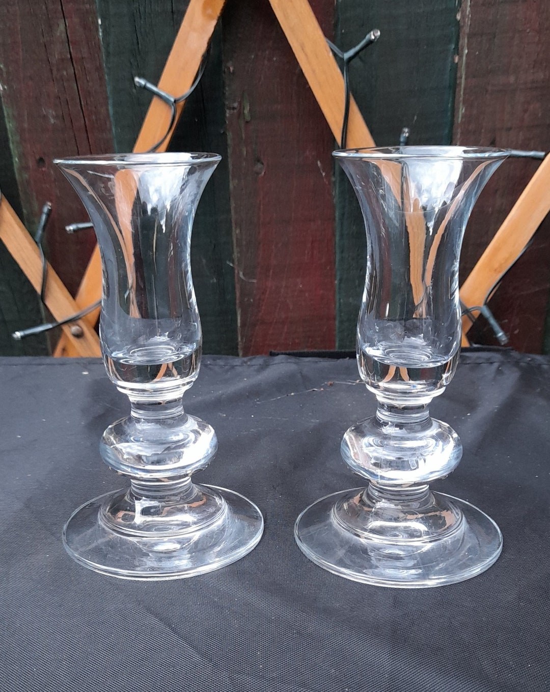 Vintage Pair of Colony Crystal Art Glass Candle Holders ~ 5.5 ...