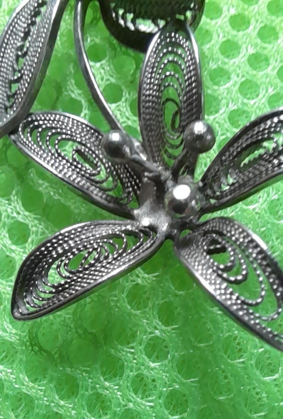 Beautiful Dark Silver Metal ~ Filigree Pendant ~ Floral Design ~ Petals ...