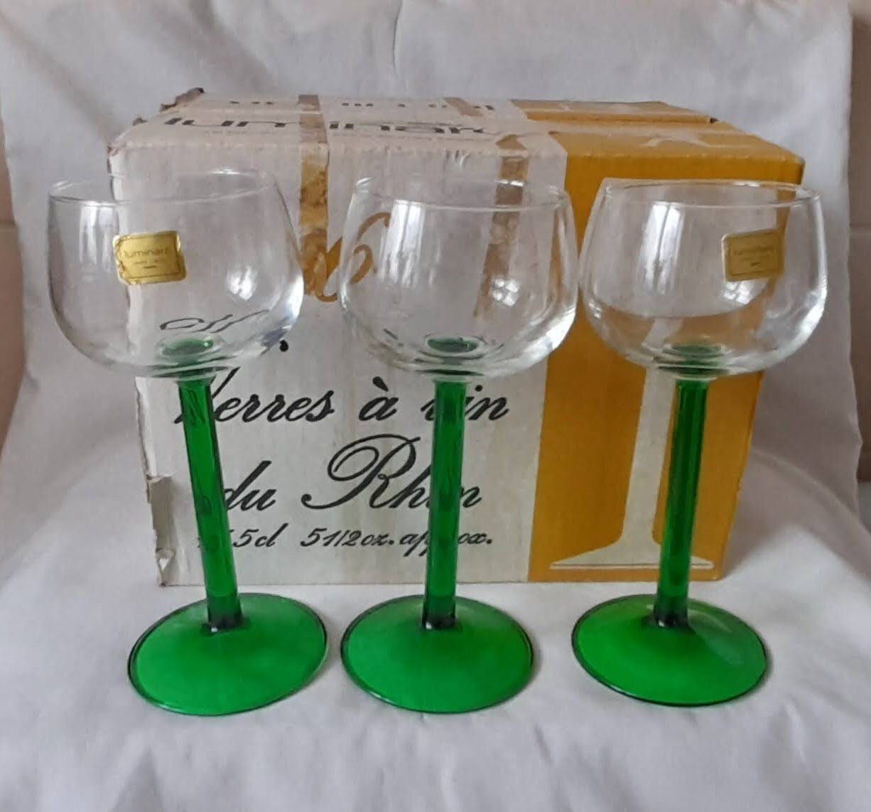 Art & Collectibles Collectibles Vintage set of 6 Luminarc ~ Green Tulip ...