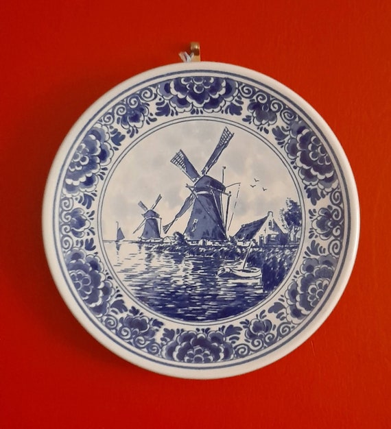 Antique Delft Blue Dutch windmill plate Art & Collectibles Collectibles ...