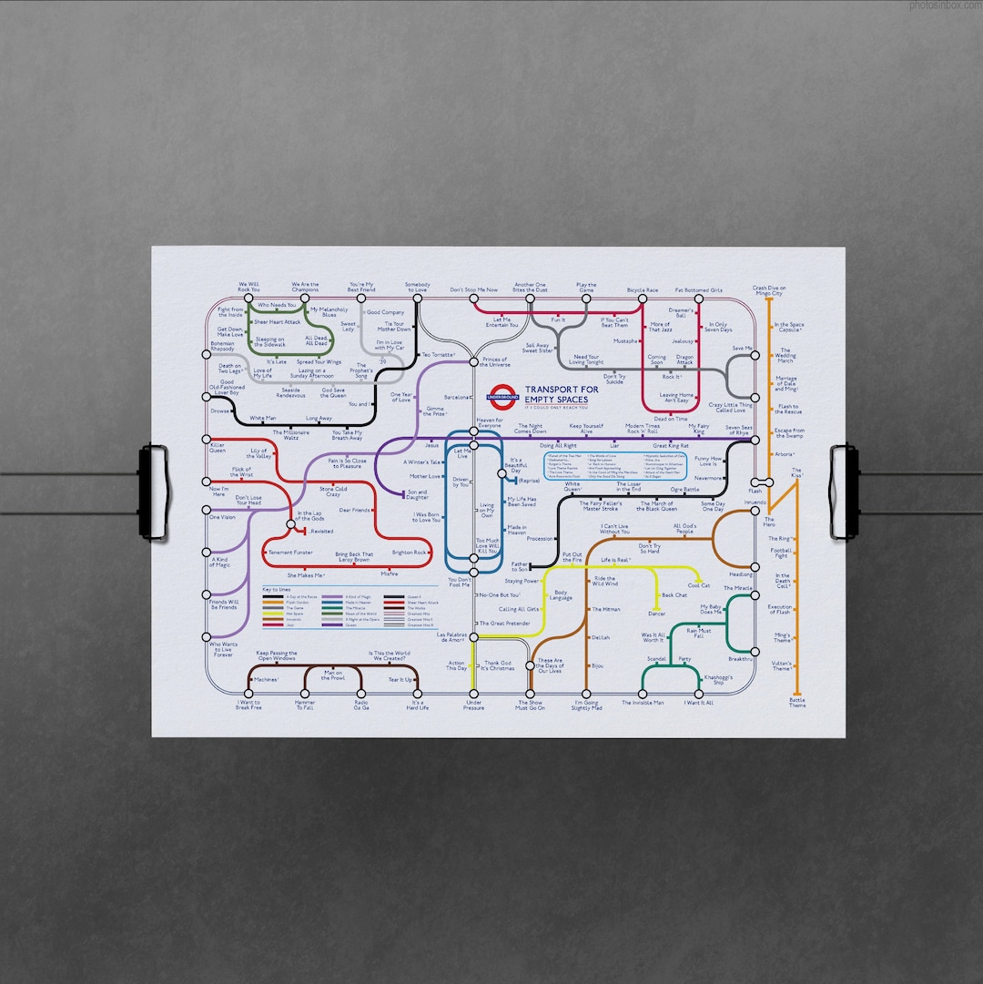 Queen Tube Map – A3 Art Print - Etsy