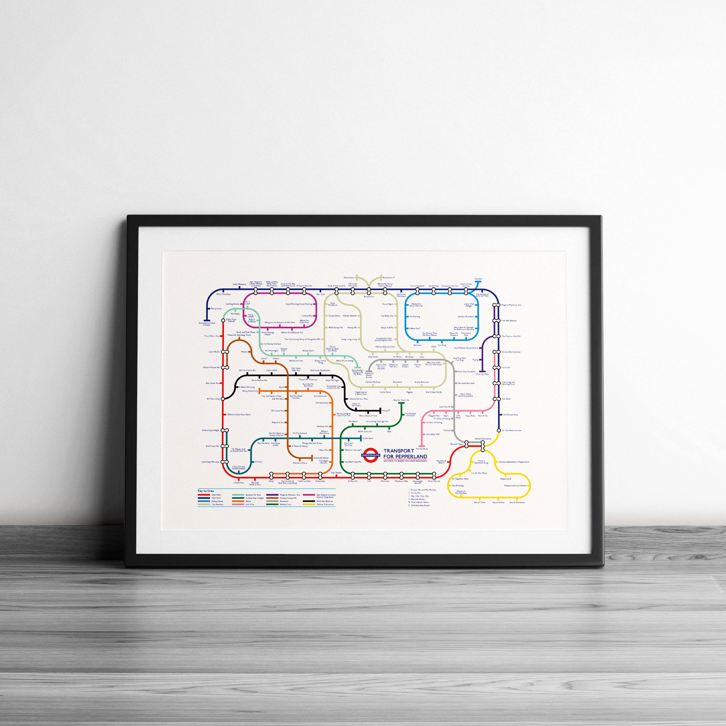 Beatles Tube Map A3 Art Print - Etsy UK