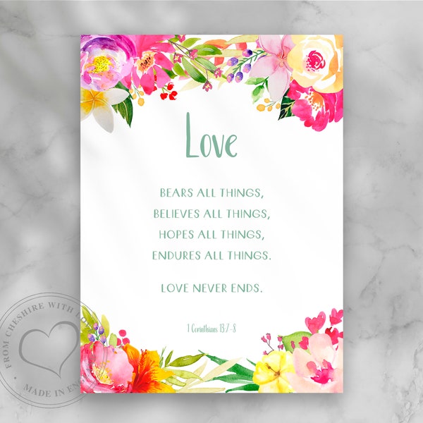 1 Corinthians 13 7 - Etsy