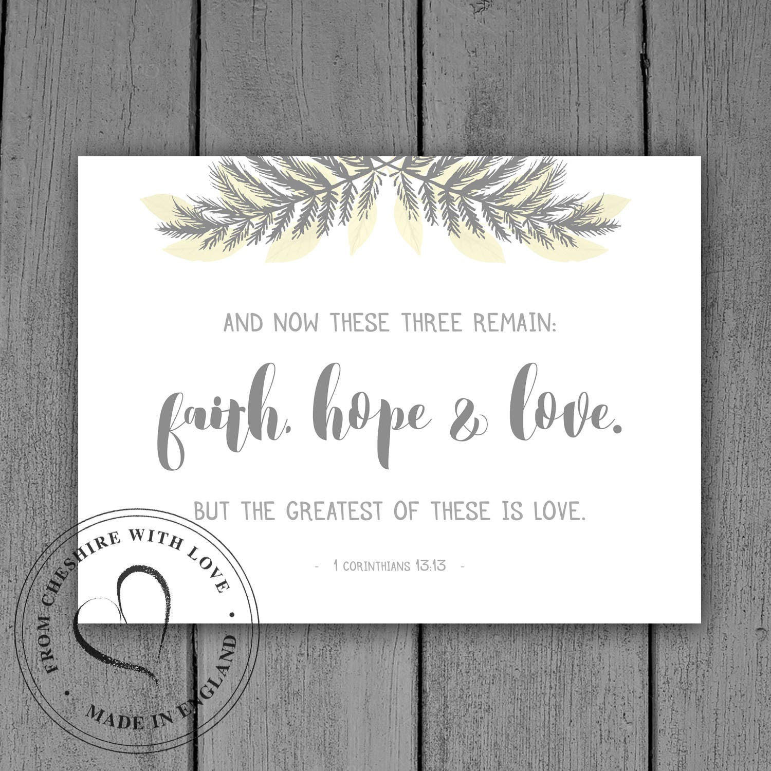 Bible Verse Art PRINT 'And now these three remain: | Etsy