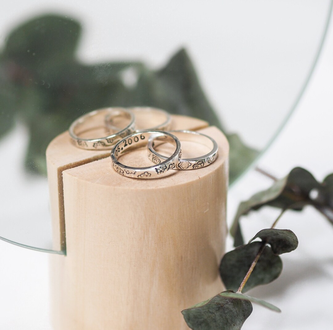 Personalised Bloom Message Ring | Birth Flower Ring | Sterling Silver ...