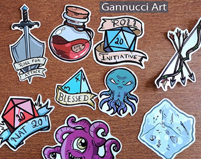 D&D Sticker Sets Cute Sets of Stickers Featuring Imagery From | Etsy UK