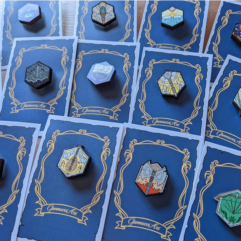 D&D Class Wooden Pin Badges! 14 Designs - Etsy
