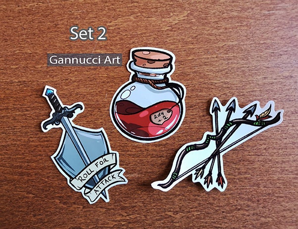D&D Sticker Sets Cute Sets of Stickers Featuring Imagery From - Etsy UK