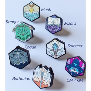 D&D Class Wooden Pin Badges! 14 Designs - Etsy