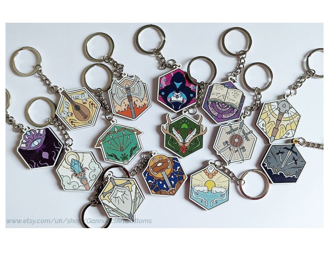 D&D Class Wooden Keyrings! 14 Designs - Etsy