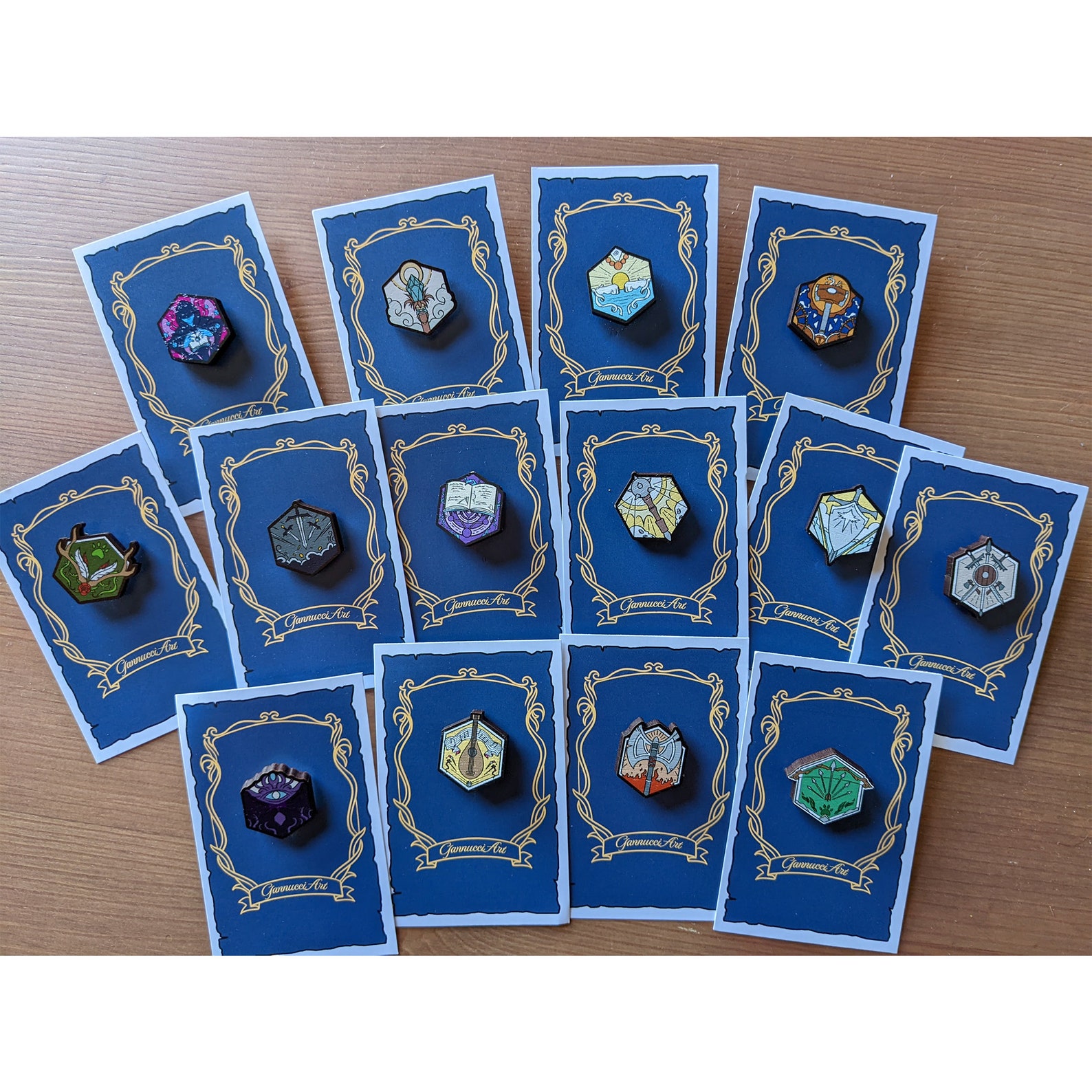 D&D Class Wooden Pin Badges! 14 Designs - Etsy