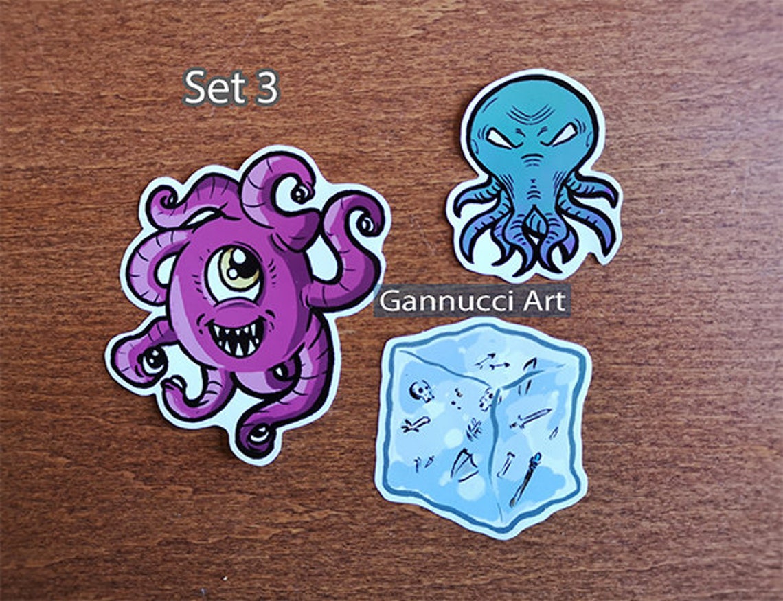 D&D Sticker Sets Cute Sets of Stickers Featuring Imagery From - Etsy UK