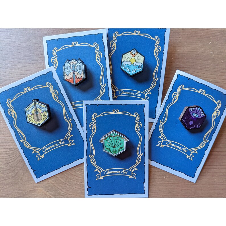 D&D Class Wooden Pin Badges! 14 Designs - Etsy