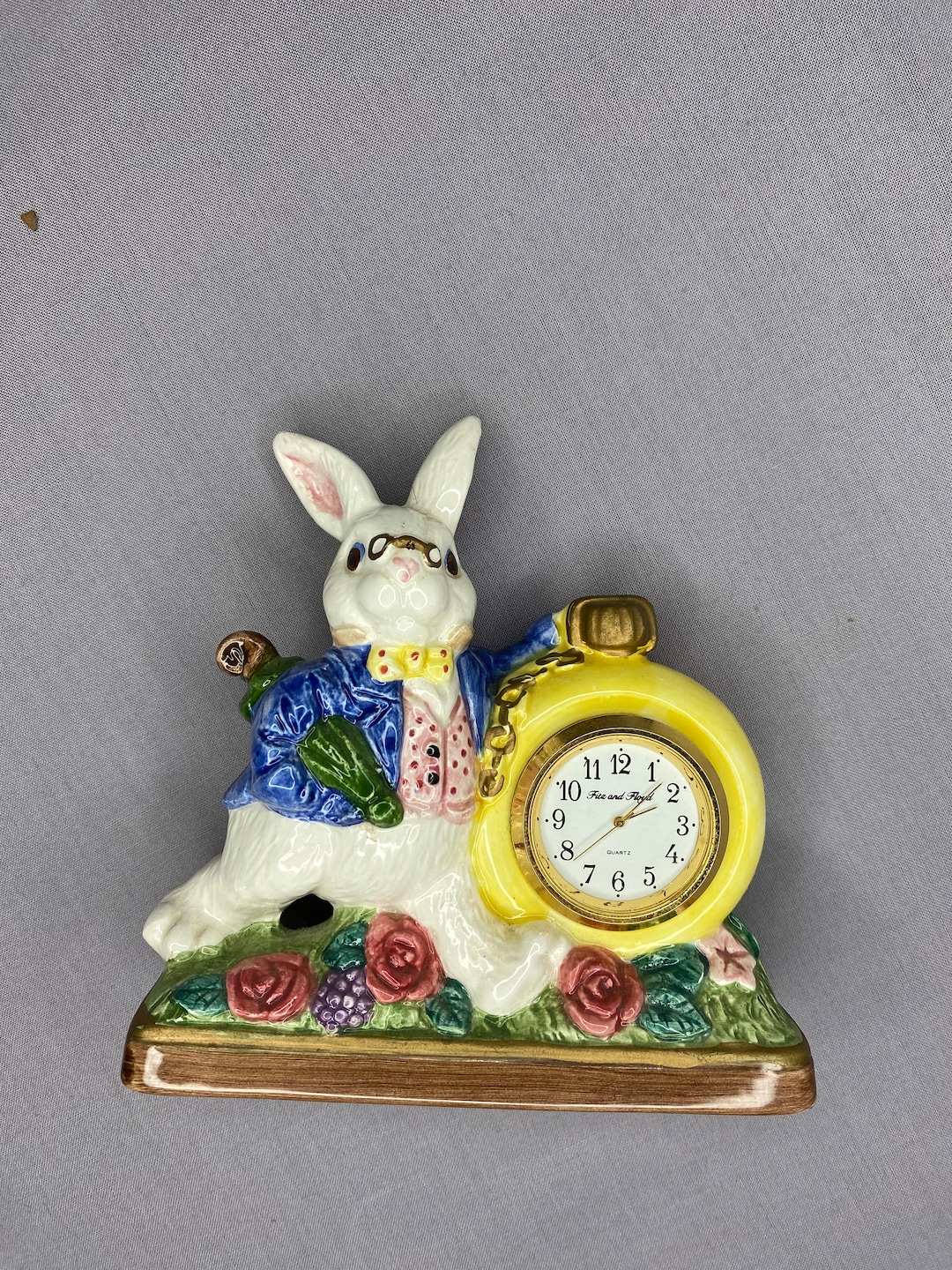 Fitz and Floyd Alice and Wonderland Rabbit Pocket Watch Clock - Etsy