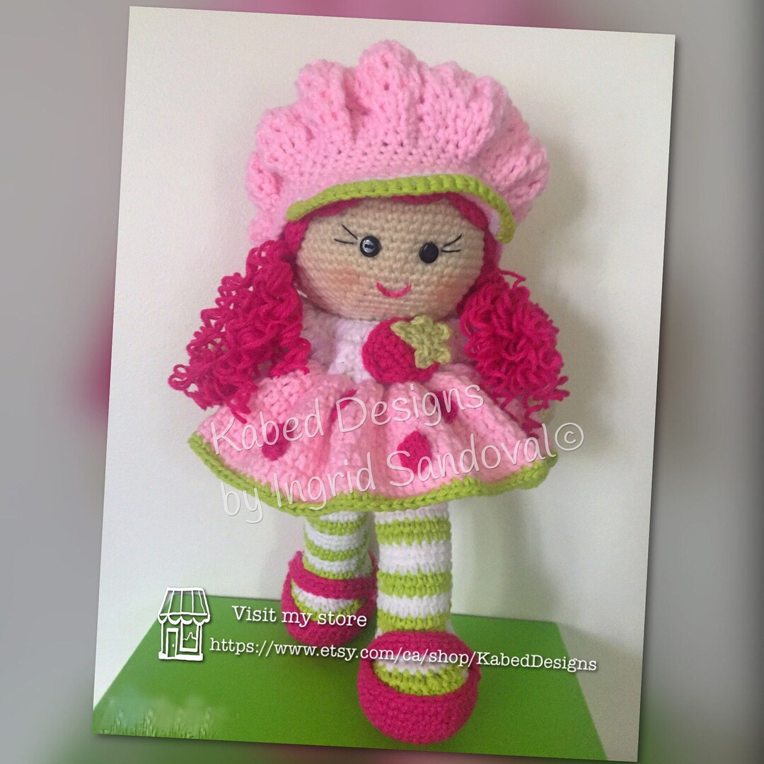 Strawberry Shortcake Crochet Doll, Handmade Doll, Crochet Doll. Here ...