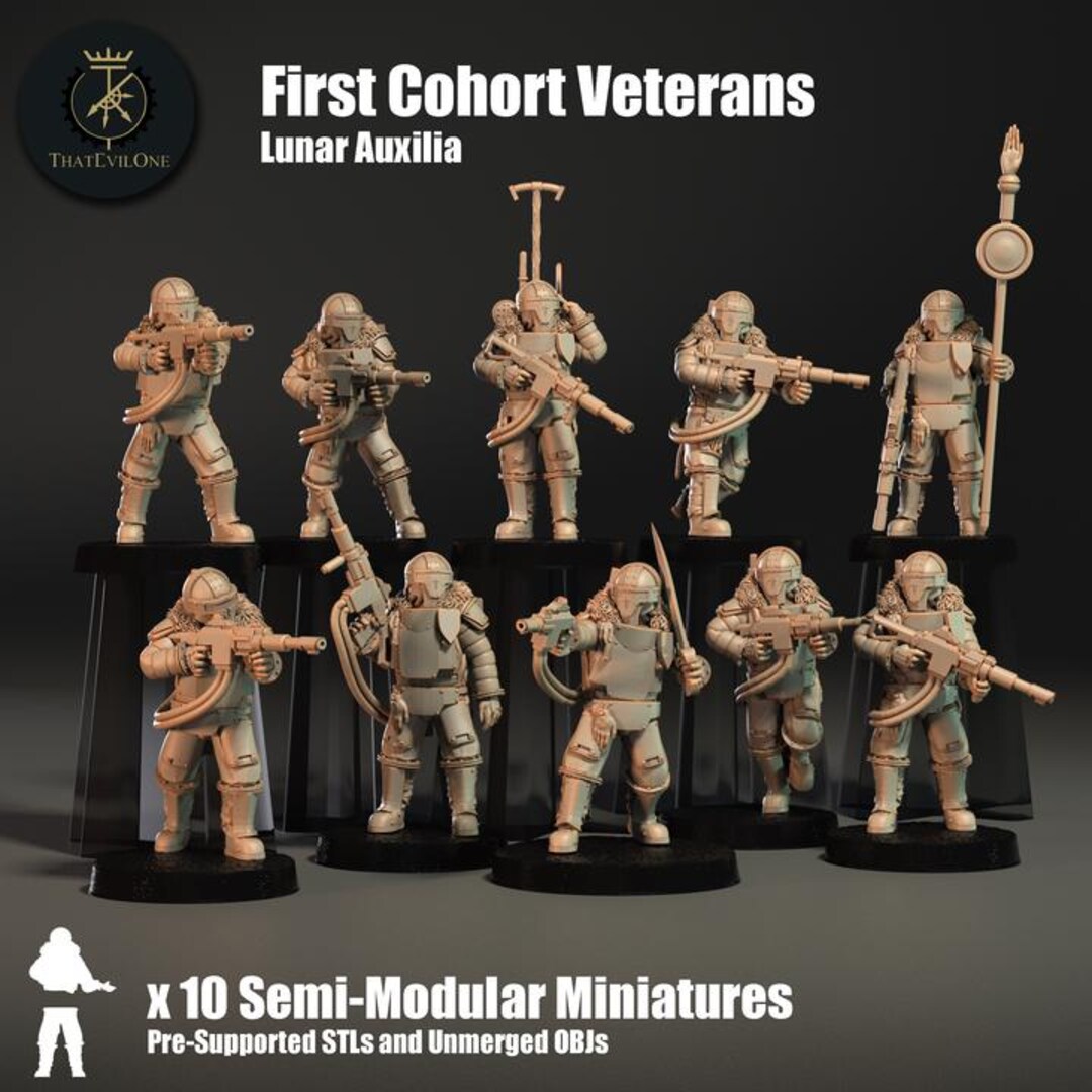 28mm Sci-fi Miniatures, First Cohort Veterans X10 Semi Modular ...