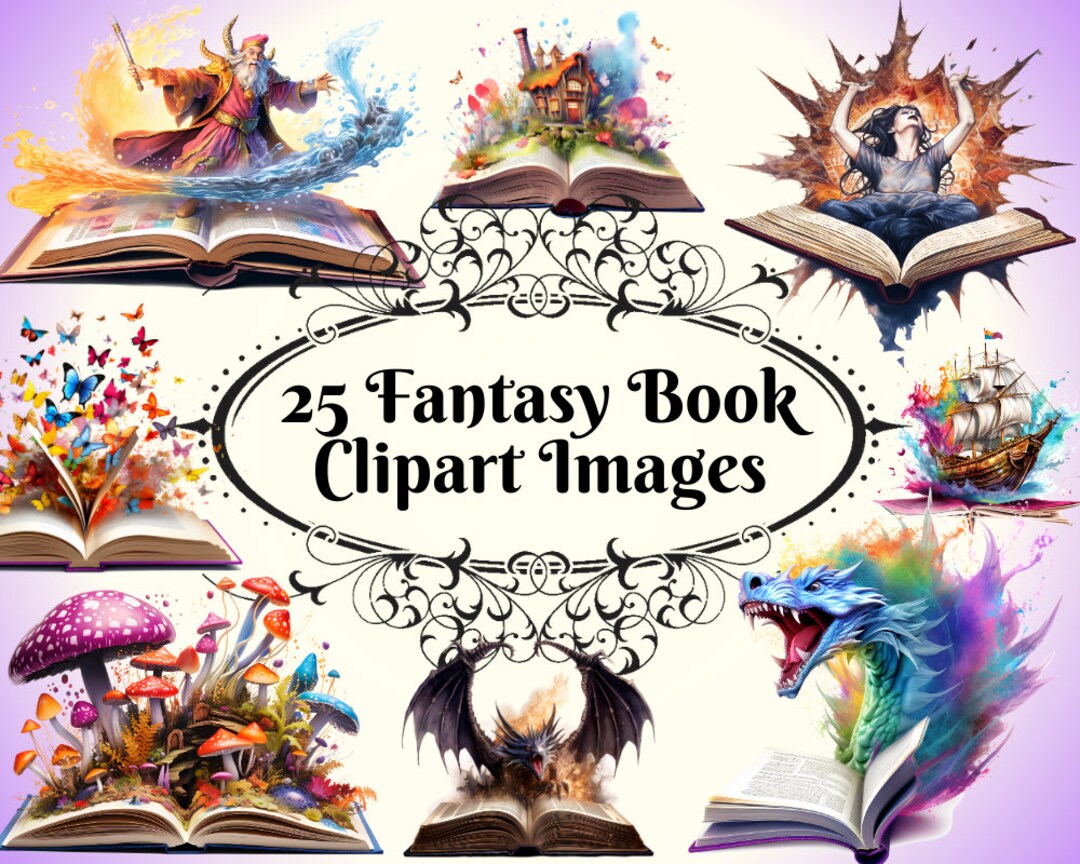 25 PNG Fantasy Books Clipart, Open Book Clip Art Vintage Books, Book ...
