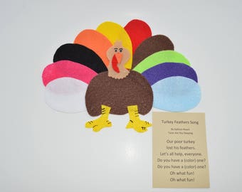Turkey Wore His Rainbow Feathers Felt Story, Felt Stories, Flannel ...